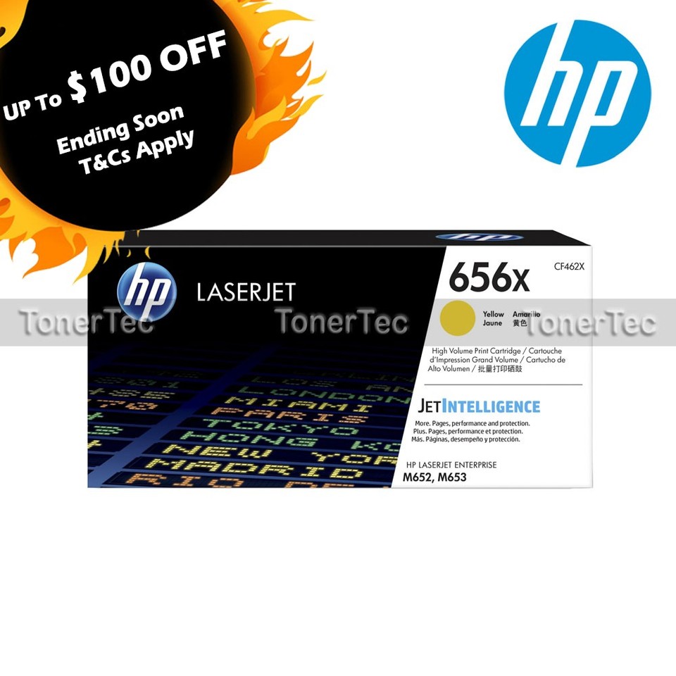 Genuine HP CF462X #656X Yellow Toner Cartridge -> M653X/M653DN/M652DN ...
