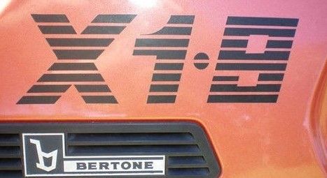 NEW FIAT BERTONE X19 X1/9 PAIR REPRODUCTION 'x1.9' PILLAR DECAL LOGOS ...