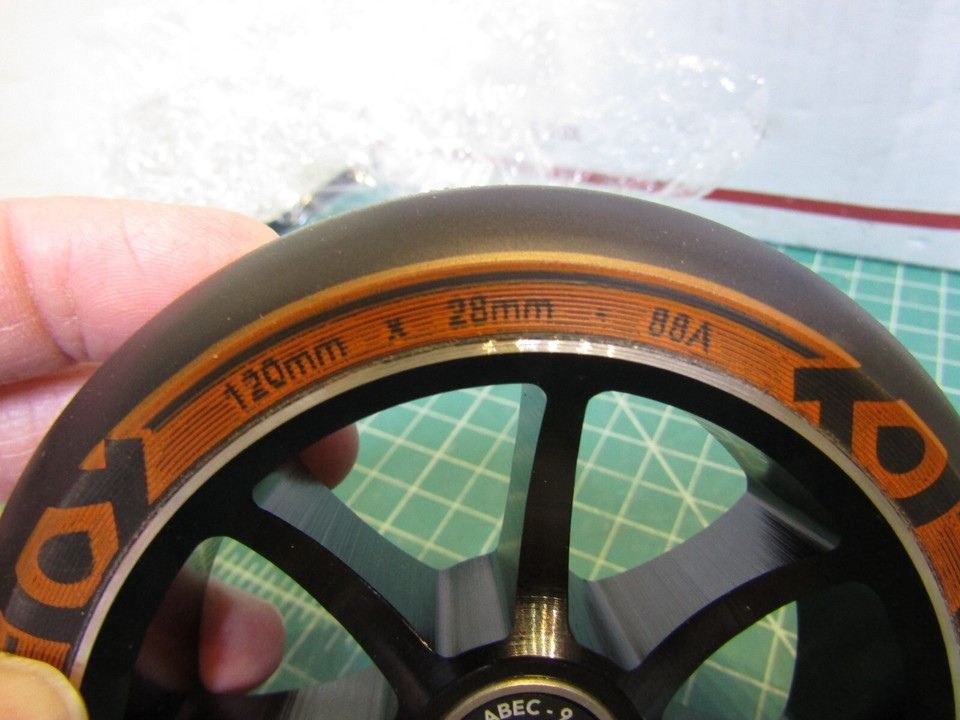 2 – District Pro Scooter Wheels (2 Pack) Size 120 X 28mm Duel Width ...