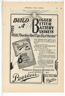 1920 Peerless Storage Battery of Louisville, KY Ad: Promo to Attract ...
