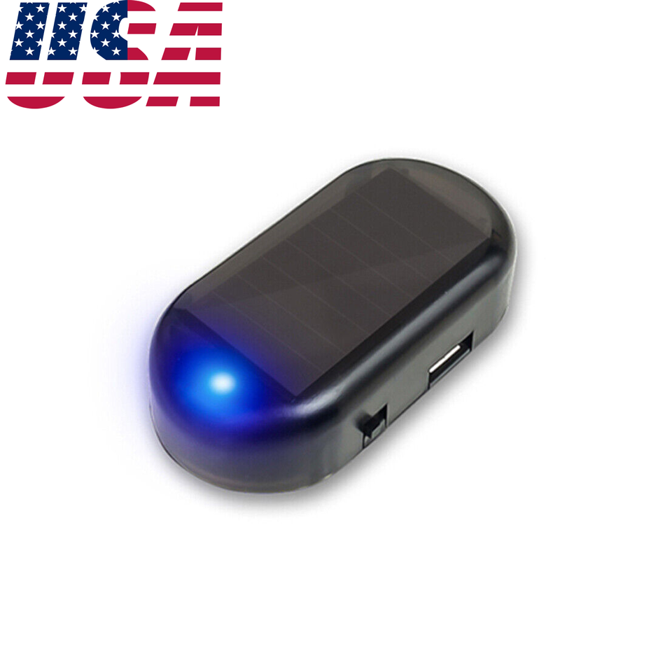 2× Car Alarm Warning Solar Flash LED Light Fake Security System Anti ...