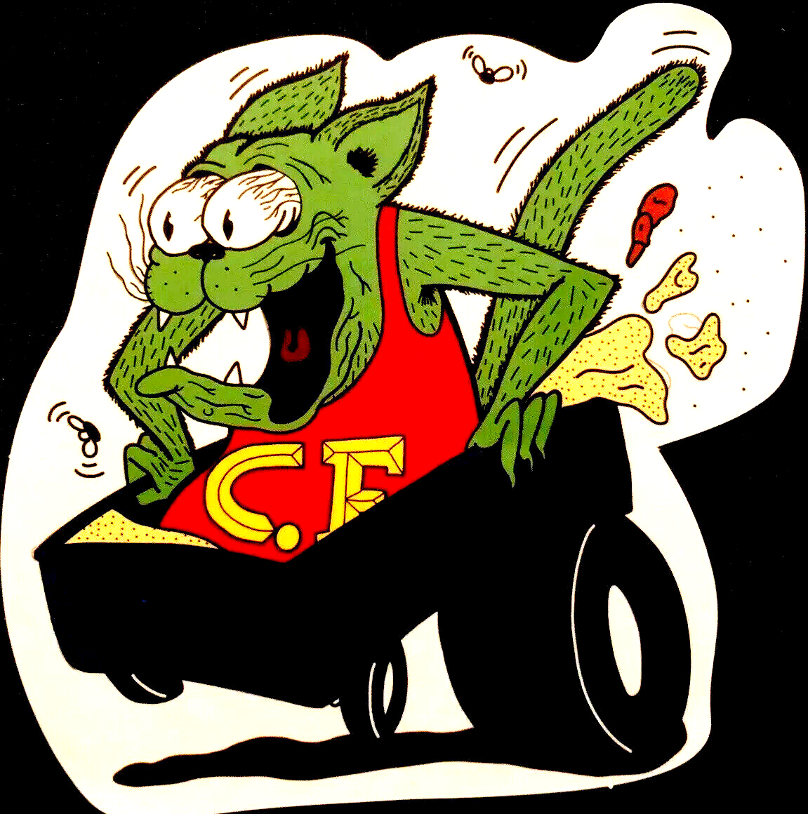 RAT FINK STICKER “CAT FINK” 3 1/2 X 3 1/2 CAT BOX HOT ROD GLOSSY | eBay