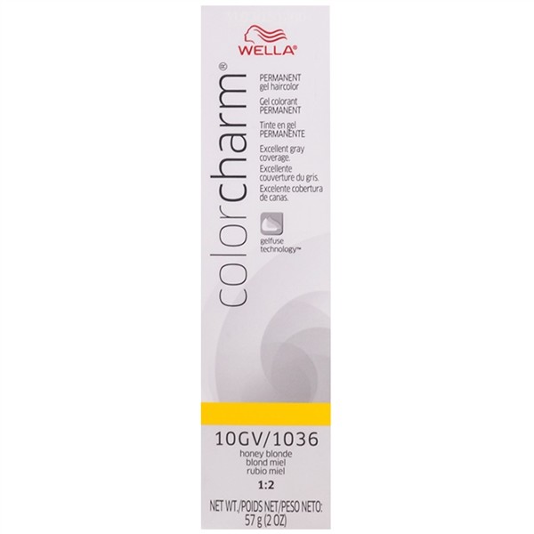 SALON HAIR WELLA COLOR CHARM PERMANENT GEL DYE 10GV/1036 HONEY BLONDE ...