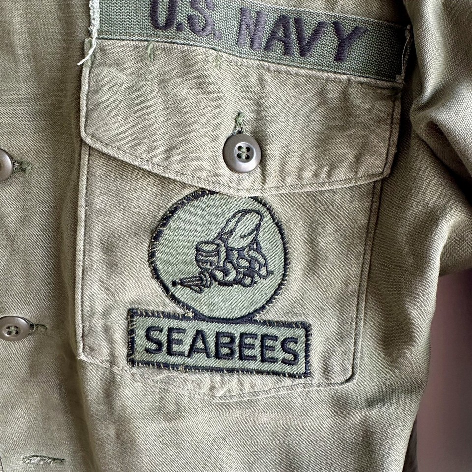 Vietnam War US Navy Seabees Uniform Shirt Named Patched ACB 1 | eBay
