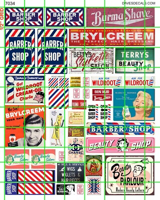 7034 DAVE'S DECALS BEAUTY BARBER SHOP MIXEDI SET 1:87 FREE SHIPPING | eBay