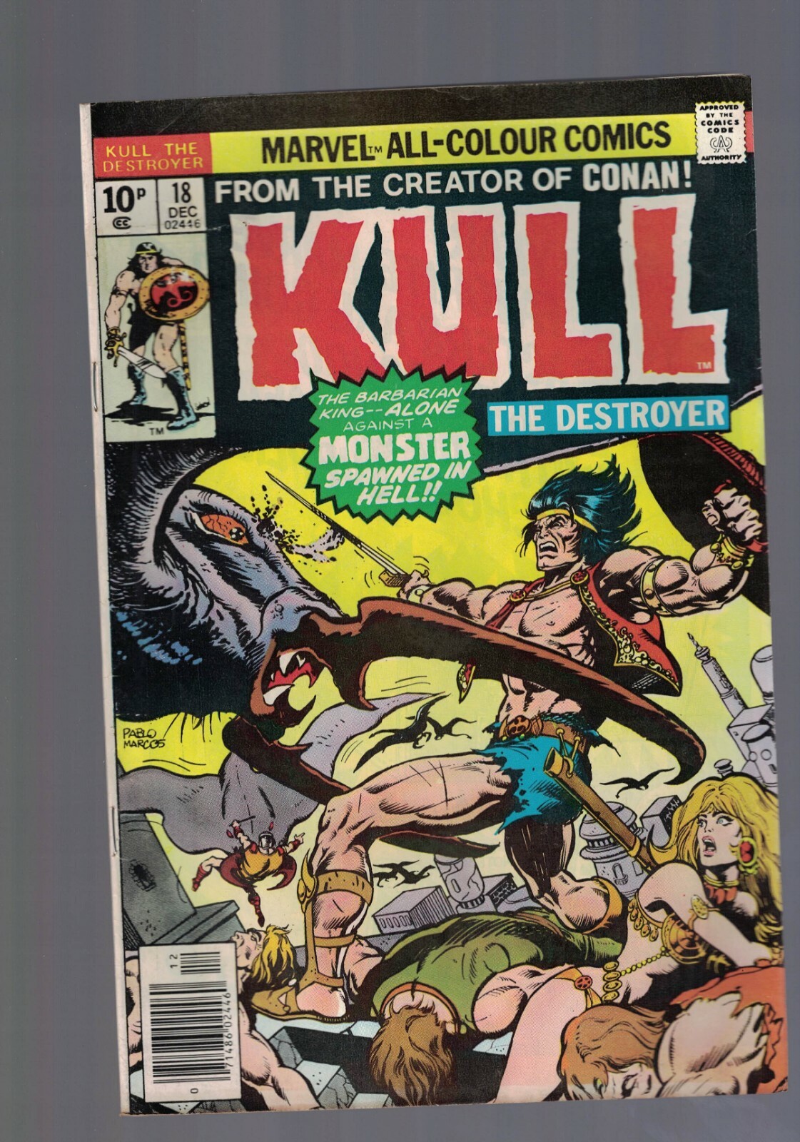 Marvel Comic Kull The Destroyer no 18 December 1976 10p Price Variant ...