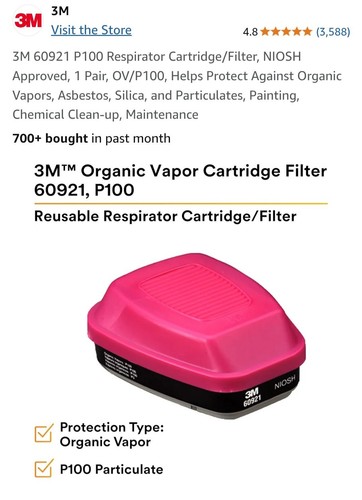 3M 60921 Organic Vapor Filter 1pr. *NEW*FREE SHIPPING* 94700743107| eBay