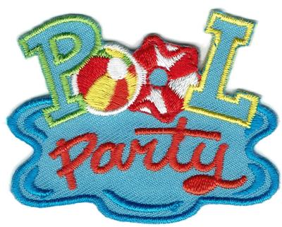 Girl Boy Cub Blue POOL PARTY day swimming Fun Patches Crest Badges ...