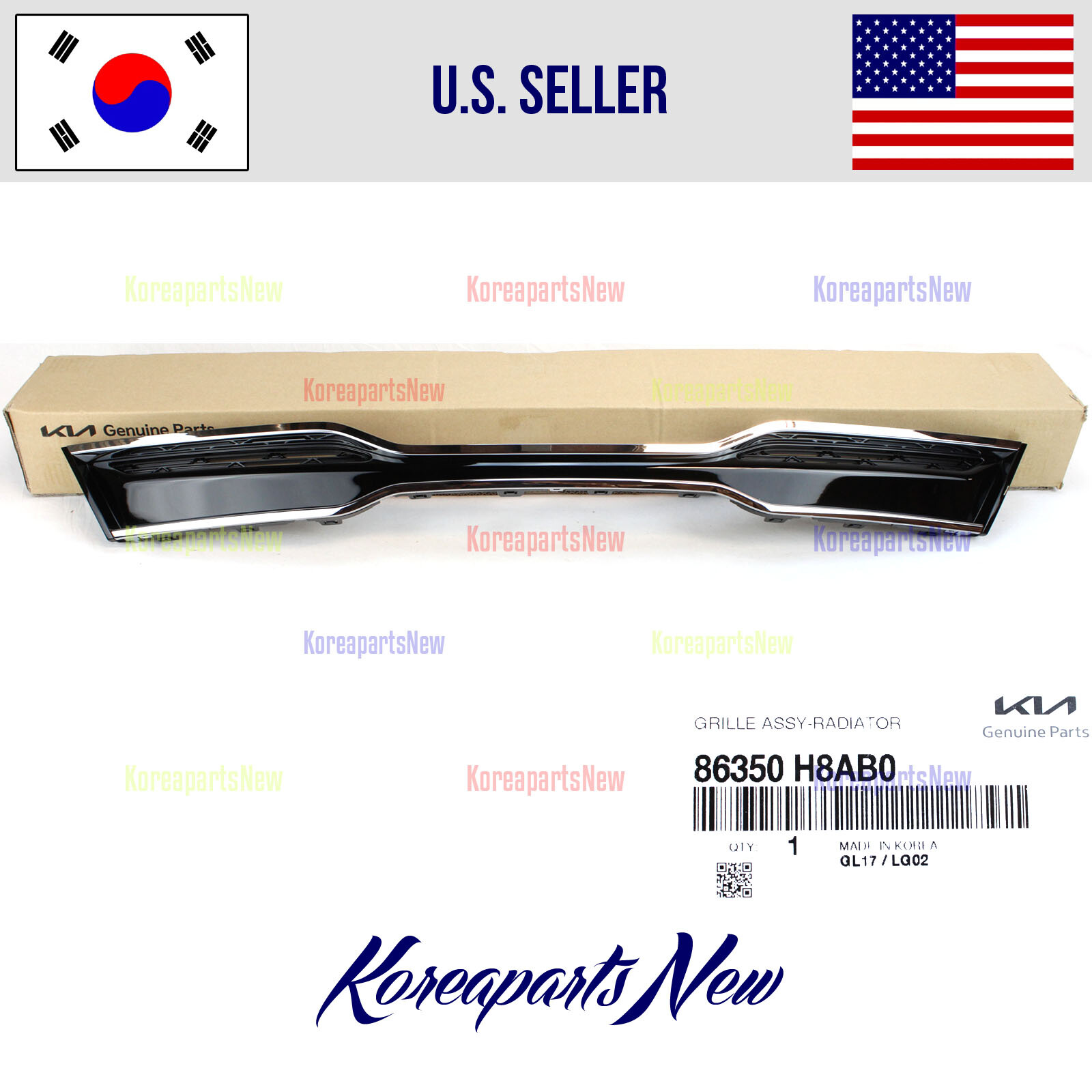 Front Bumper Grille Upper ⭐GENUINE⭐ 86350H8AB0 fits Kia Rio 2021-2023 ...