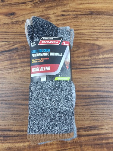 3-Pack Dickies Steel Toe Wool Blend Performance Thermal Crew Socks ...