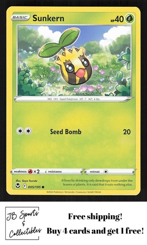Sunkern Pokemon Silver Tempest 005/195 | eBay