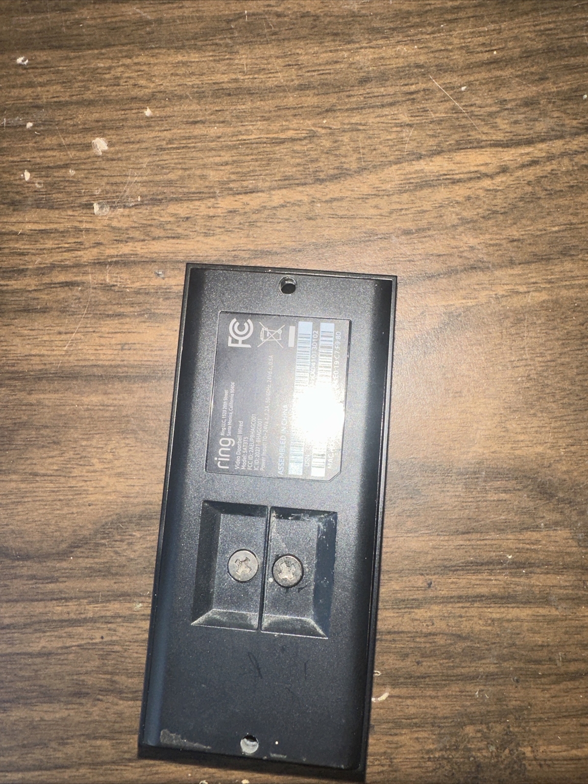 Ring Video Recording Doorbell Wired Camera Only Black WiFi Compatible ...