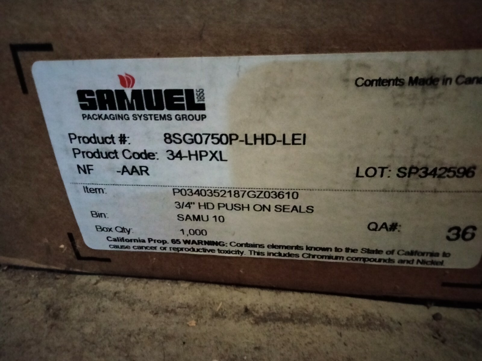 3/4" x 2-1/8" HD Push On Samuel Strapping Seals for Metal Banding 1000 ...