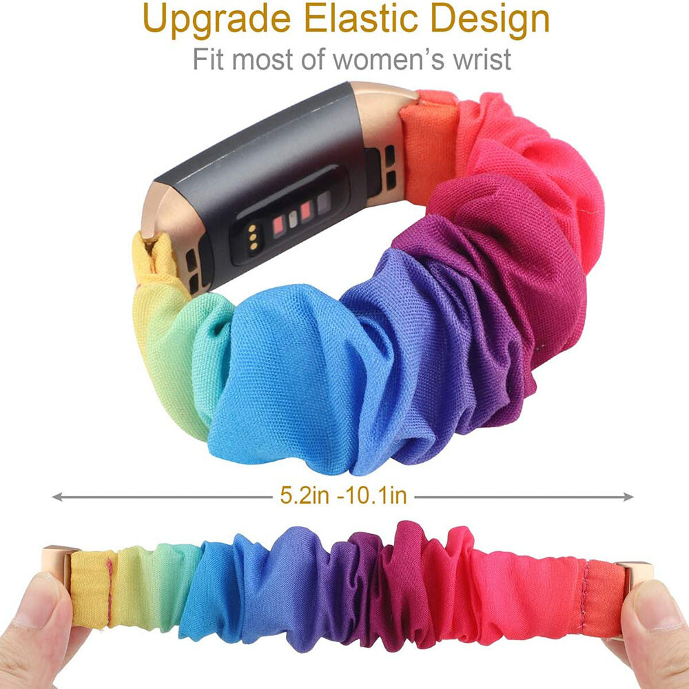 For Fitbit Charge 3 / Charge 4 / HR Scrunchie Watch Band Bracelet ...