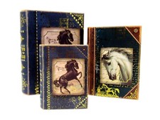 Set of 3 Punch Studio Nesting Book Box Boxes Equestrian Horse 68927 for ...