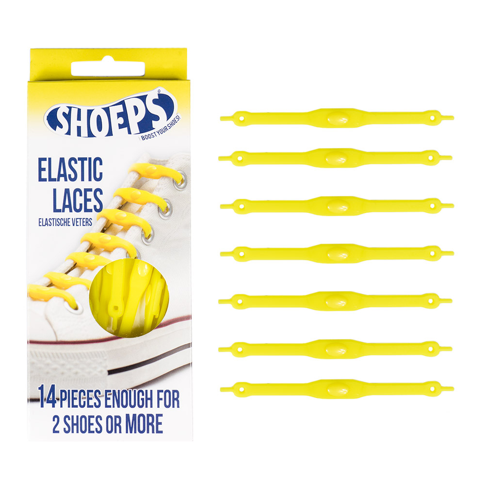 Lacci da Scarpe Elastici in Silicone Gialli - Shoeps Elastic Laces | eBay