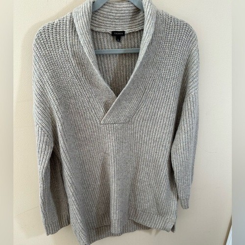 Talbots Shawl Collar Shaker Stitch Pullover V-Neck Sweater Beige Size Large | eBay