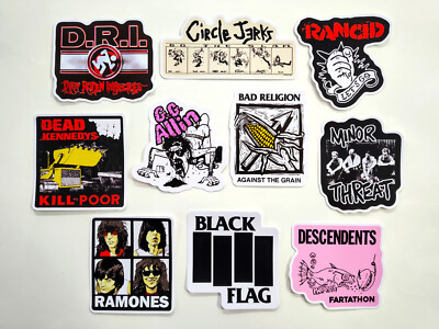 Punk Vinyl Sticker Pack (10) SET 27 rock band crust hardcore ska emo oi ...