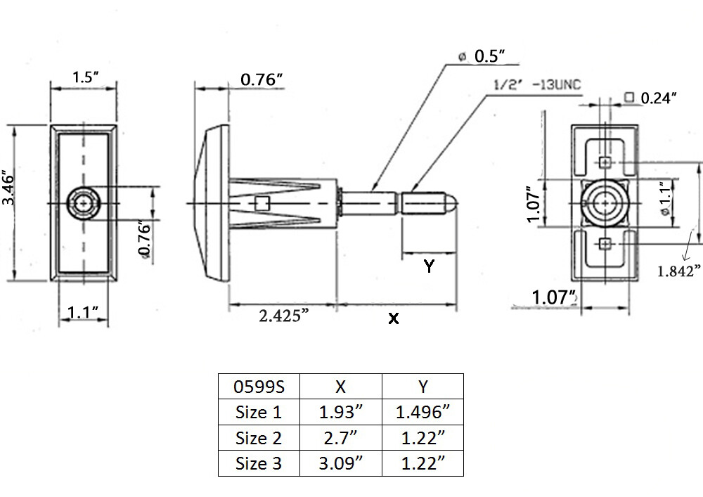 Lot of 3 Vending T Handle + Pop up Tubular Lock replacement +slam nut ...
