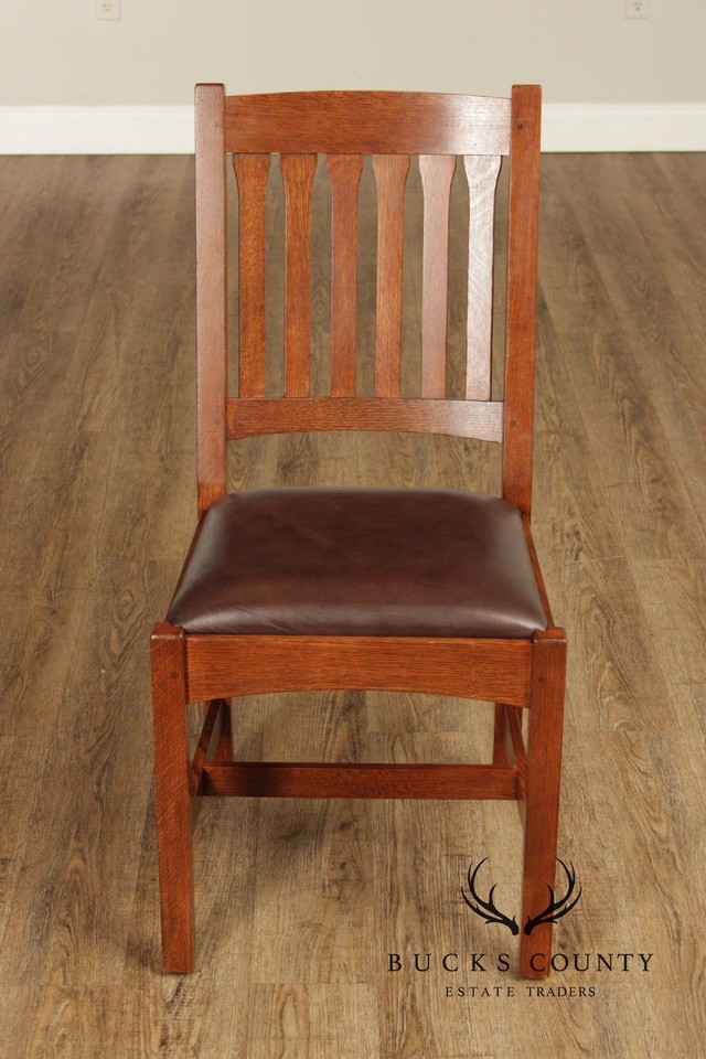 Stickley Mission Collection Set Of Four Cottage Oak Dining Chairs | eBay