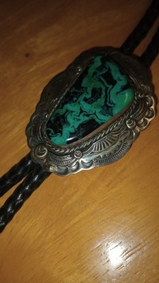 Jerry Johnson Stamped Silver Bolo Necktie Native American Silver With ...