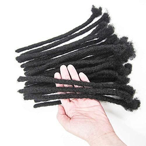 Loc Extensions Human Hair Dreadlock 8Inch/20 locs 0.8cm ，Natural Black ...
