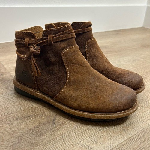 Born Tarkiln Brown Suede Distressed Ankle Boot Size 8 | eBay
