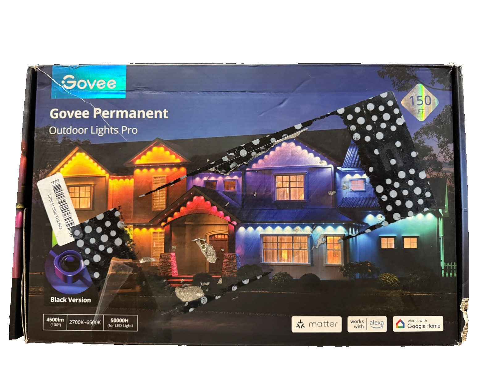 Govee Outdoor Lights Pro 150' H706B Black Cord, Cut/Extend, IP65/IP67 ...