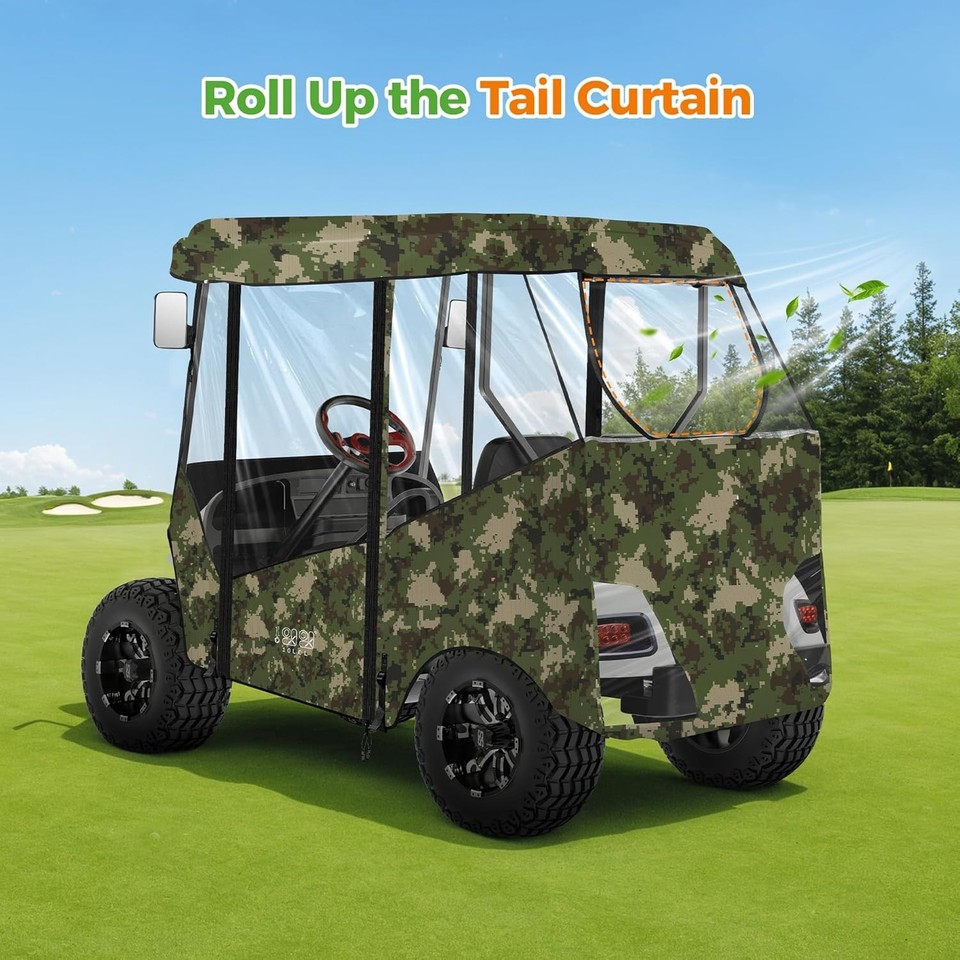 Universal Golf Cart Driving Enclosure for Club Car EZGO TXT 2 Passenger ...