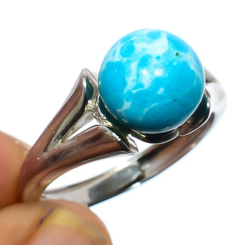 Larimar Gemstone 925 Sterling Silver Ring Adjustable (R7) | eBay