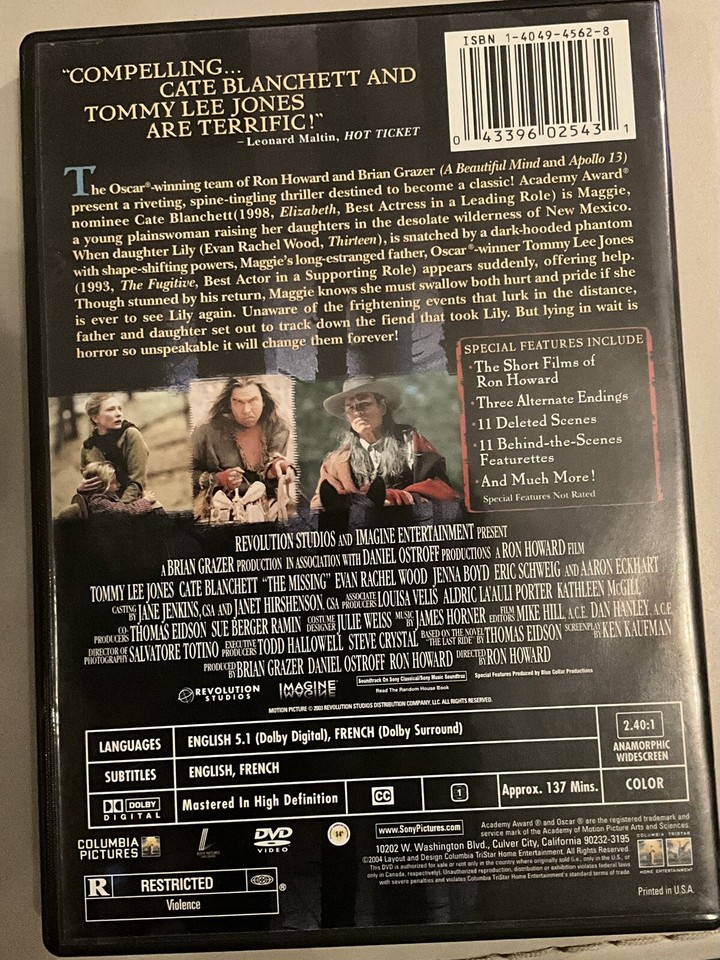 The Missing (DVD, 2004, 2-Disc Set, Widescreen) 43396025431 | eBay