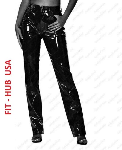 Women Black PVC Vinyl Pants Shinny Party Trouser Disco Pant Gothic | eBay
