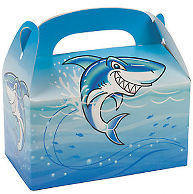 Shark Party Treat Boxes Pack of 6 Jawsome Medium Favour Jaws Gift Box ...