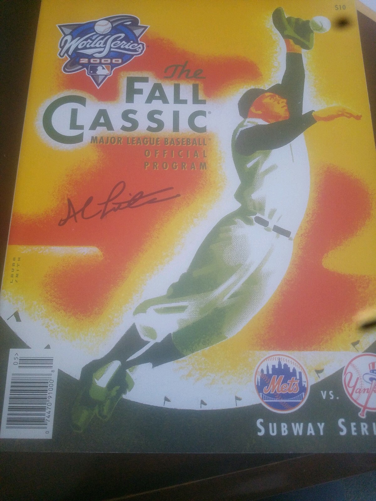 al leiter signed 2000 world series program autographed guide subway ws ...
