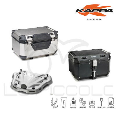 Kappa Aluminum Suitcase KFR580B + Plate + Backrest BMW K 1200 R 2005 | eBay