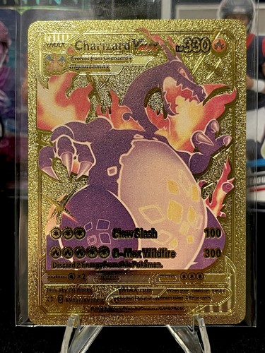 Charizard VMAX High Quality Gold Foil Fan Art | eBay
