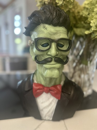 Frankenstein Bust Statue in Disguise Mustache Glasses Bow Tie Halloween ...