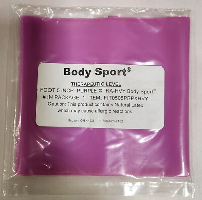 PURPLE RESISTANCE BAND BODY SPORT BAND 5 FT., 5" WIDE, , X-HEAVY | eBay