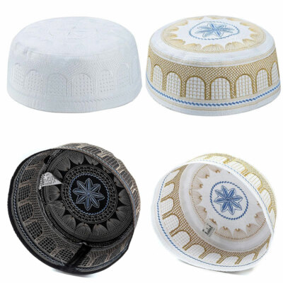 Muslim Arabic Cap Hats Men Prayer Islam Egyptian Kufi Topi Beanie Men's ...
