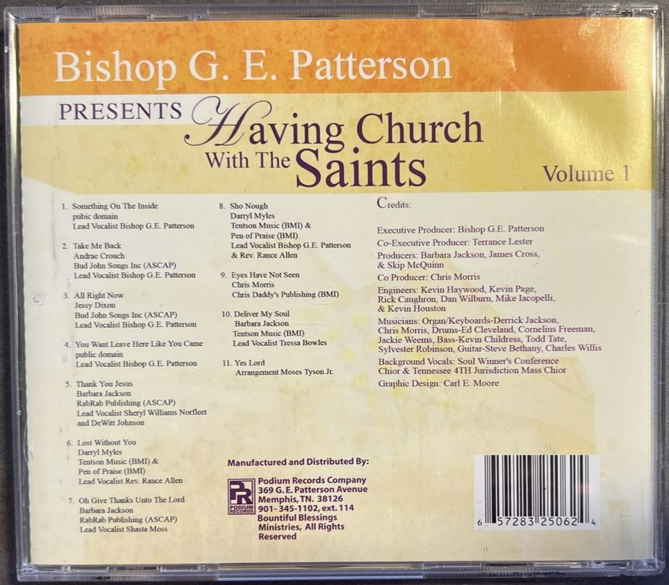 CD 2006 - Bishop G.E. Patterson Presents Having Church with the Saints ...