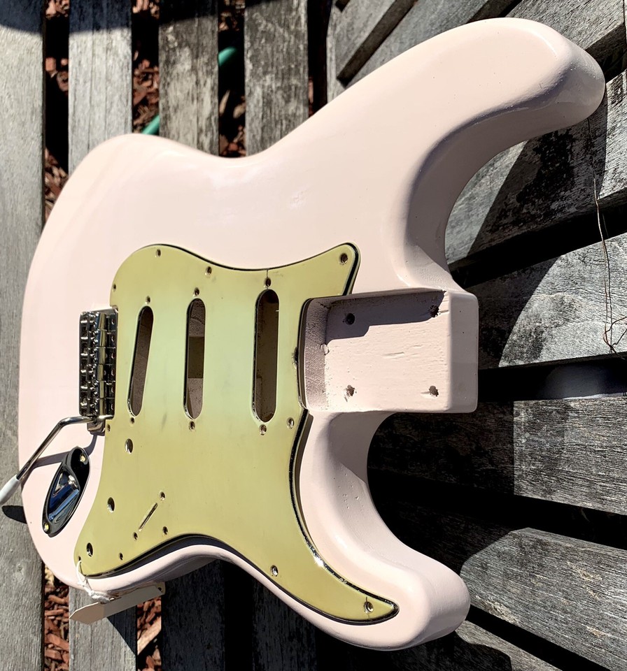 STRAT BODY AGED SHELL PINK patina Nitro finish ORDER YOURS HERE ...