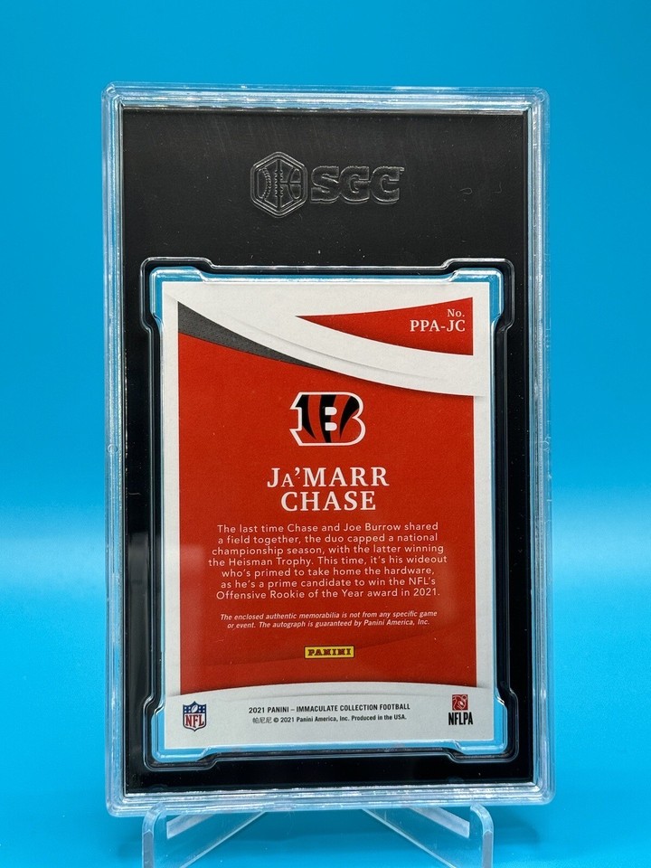 2021 Immaculate Premium /99 Ja'Marr Chase SGC 9.5 MINT RPA Rookie Patch ...