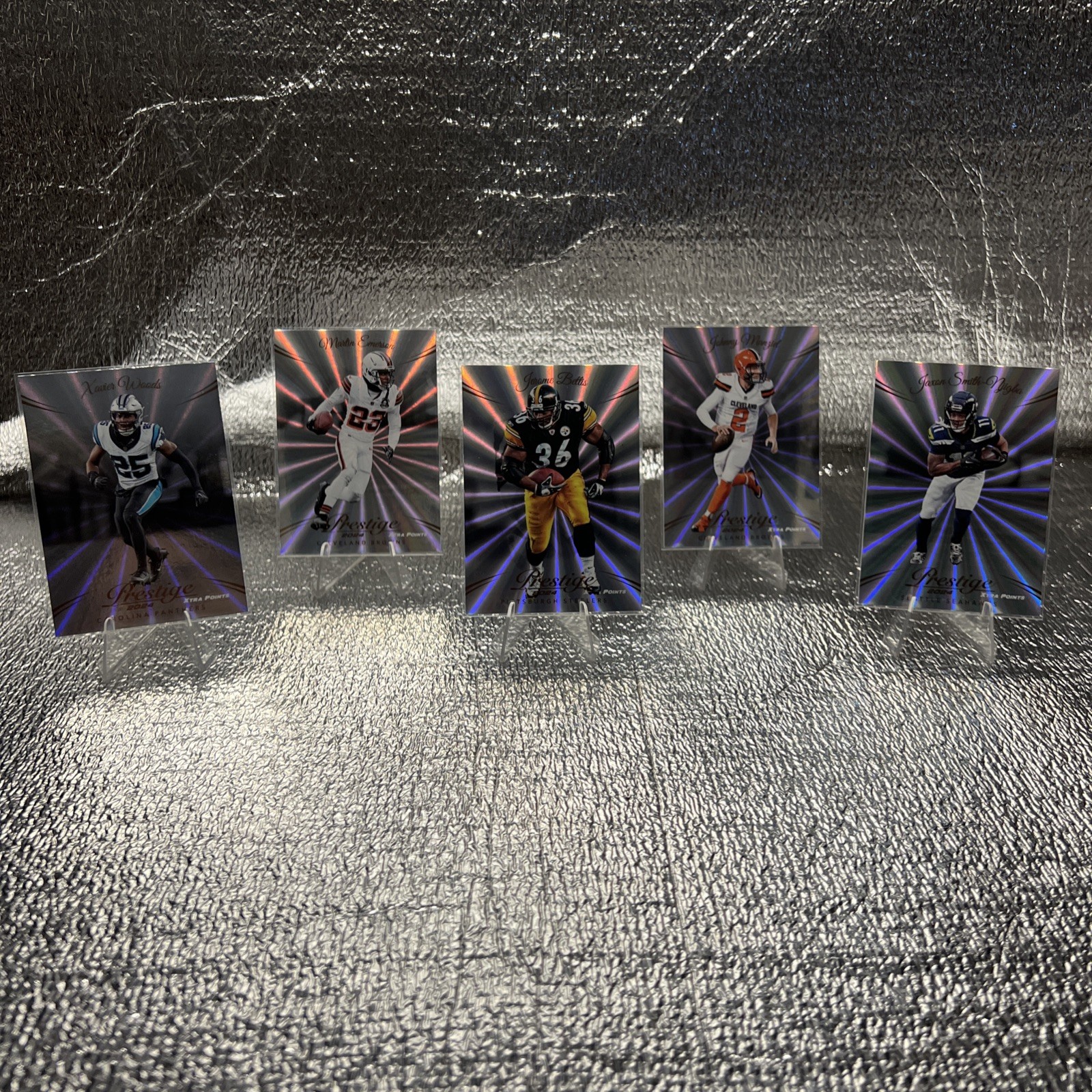 2024 Panini- Prestige Football Xtra Points Sunburst Parallel 5 Card Lot ...