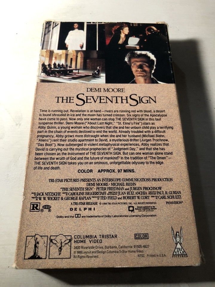 The Seventh Sign (1988) VHS Fantasy Horror Demi Moore Michael Biehn ...