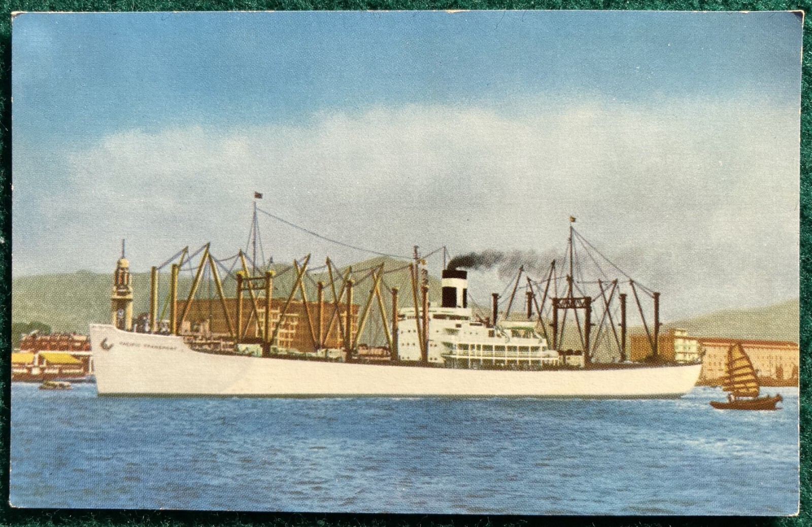 SS PACIFIC TRANSPORT Hong Kong Harbor White Cargoliner steamship ...