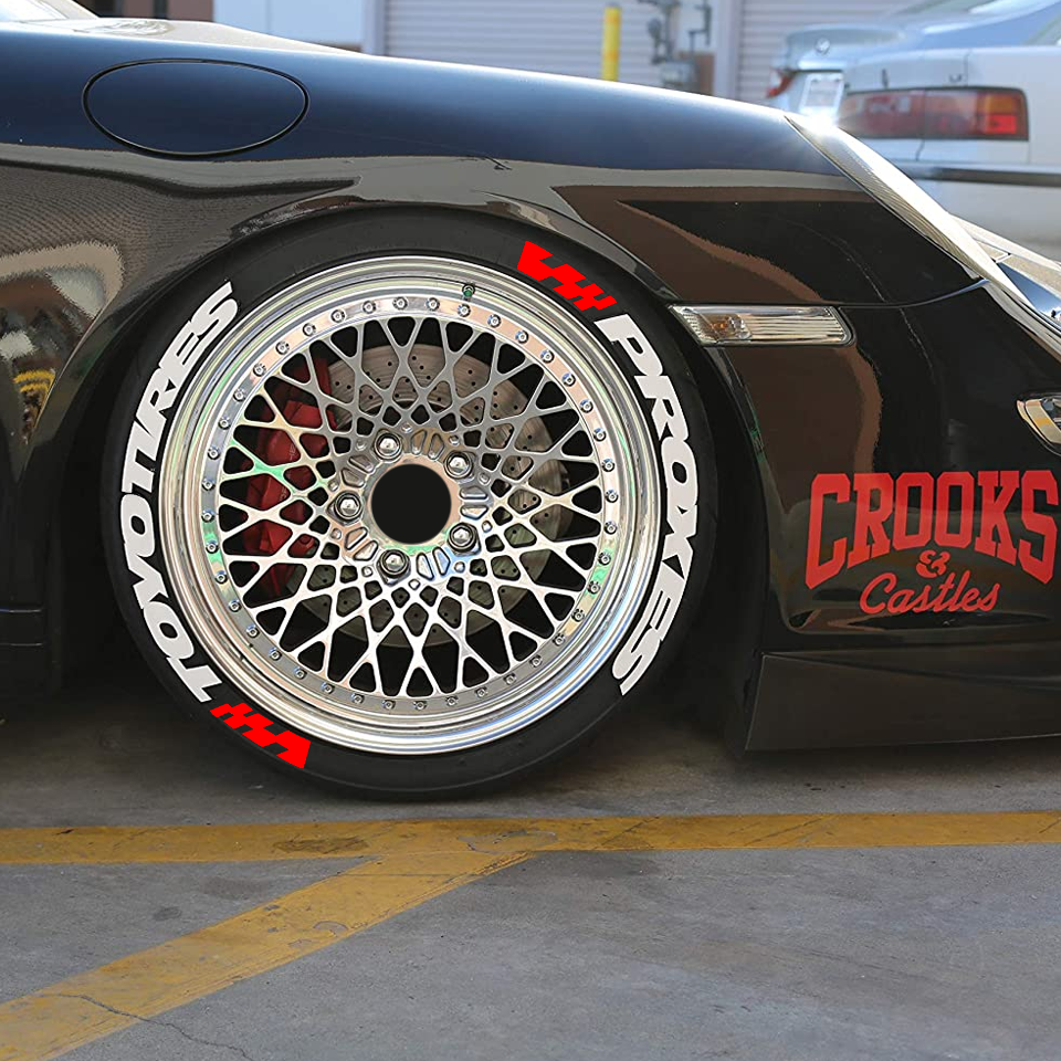 4X TOYO TIRES PROXES Tire Lettering Sticker Racing Flag For 14"-22" 1. ...