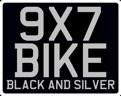 9x7 " Vintage Black & Silver Number Plate with Border (3mm Acrylic ...