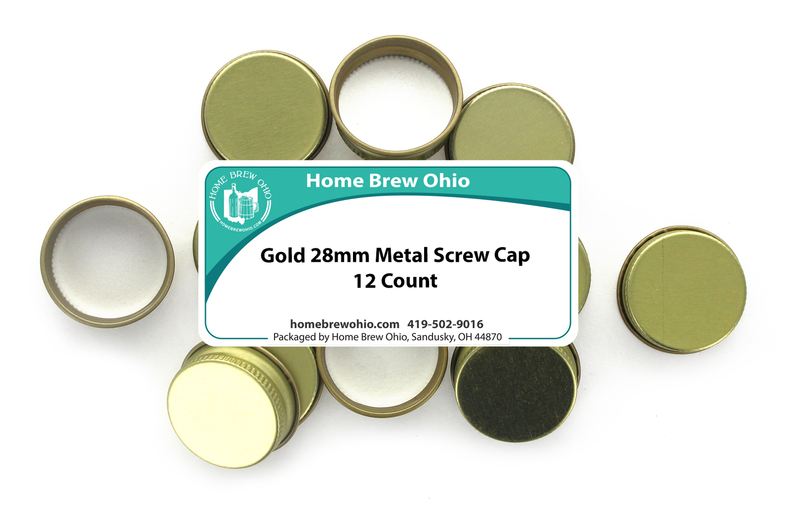 Gold 28mm Metal Screw Caps, 12ct | eBay
