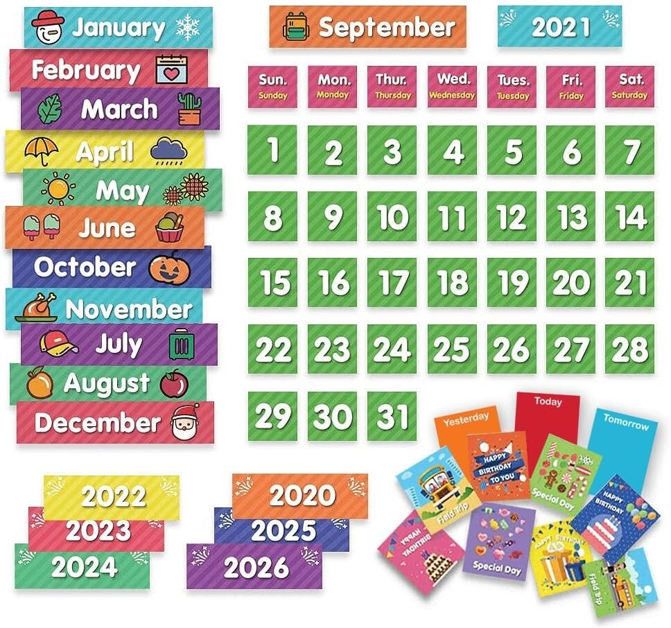 Calendrier Pochette Large 44 Pockets Calendar Pocket Chart For ...