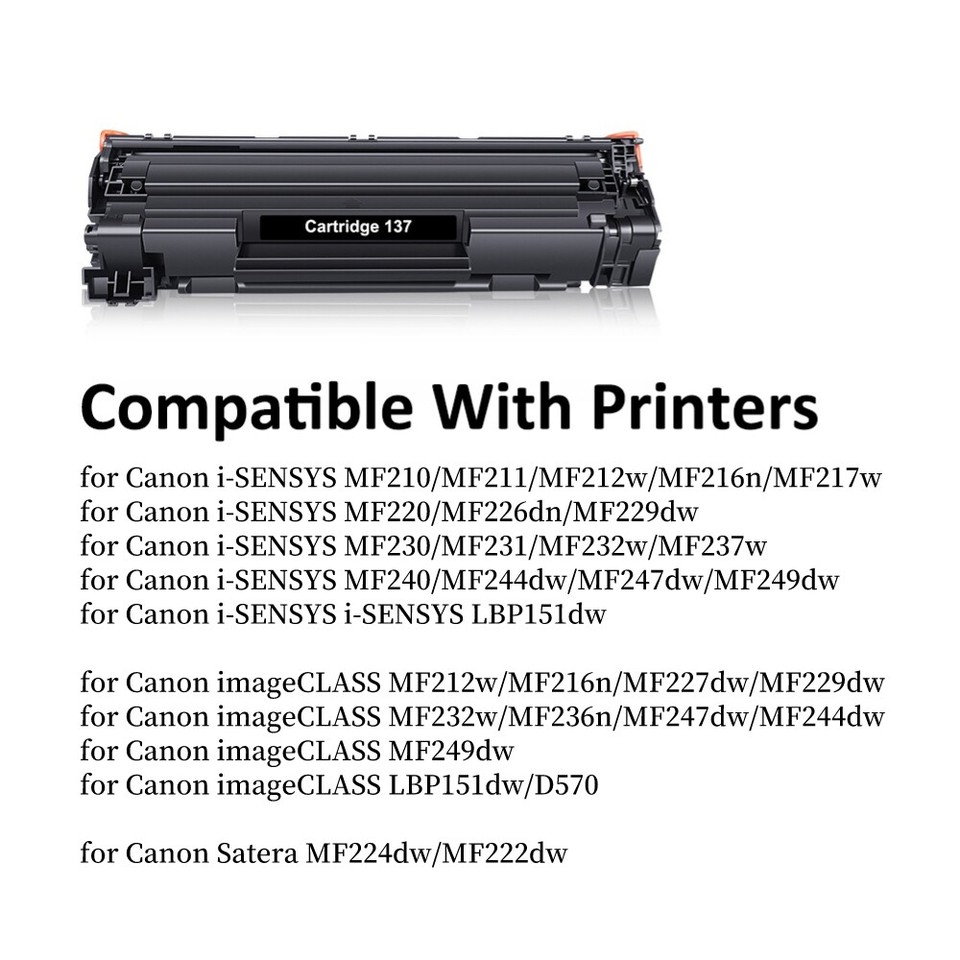 2 Pack CRG-137 For Canon 137 Toner Cartridge MF242dw MF236n MF232w D570 ...